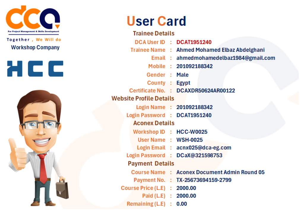 Aconex Document Admin Level (Round 05) – DCAXDR50624AR00122 - DCA